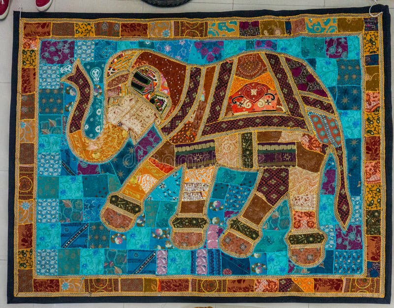 Elephant Patchwork from Rajastan Stock Image - Image of pattern ...