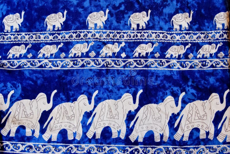 Elephant Pattern Thai Style Background Stock Photo - Image of cloth ...