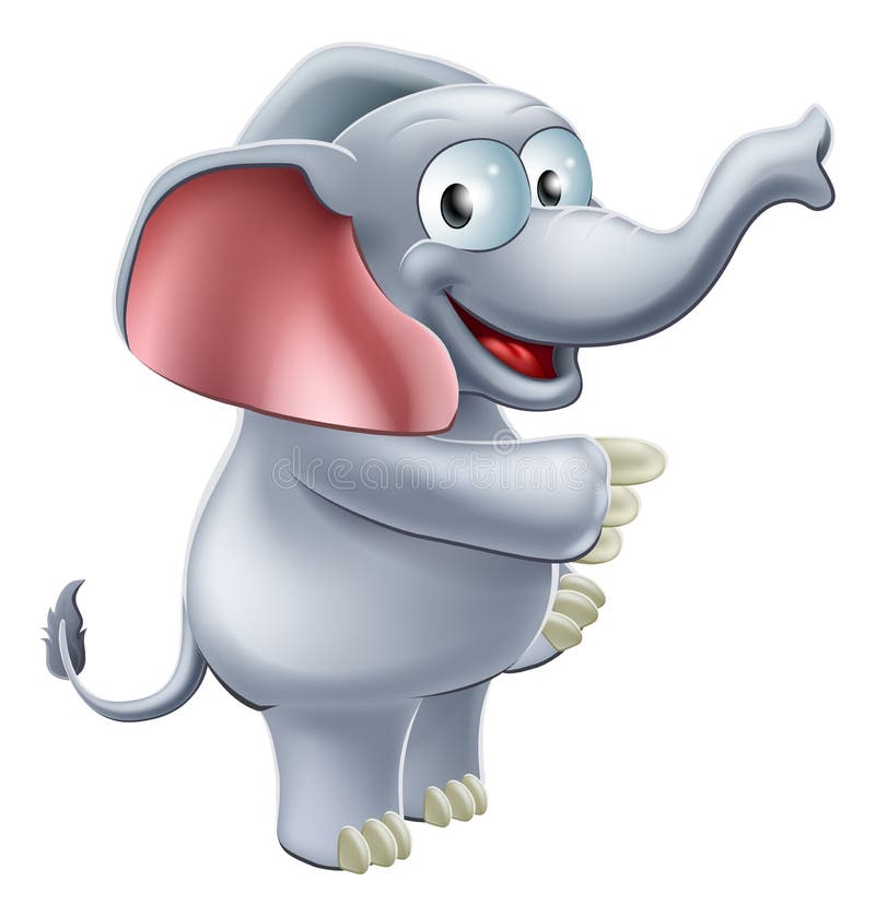 Cute Cartoon Elephant Pointing Stock Illustrations – 60 Cute Cartoon ...