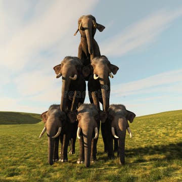 Teamwork Elephants Stock Illustrations – 23 Teamwork Elephants Stock ...