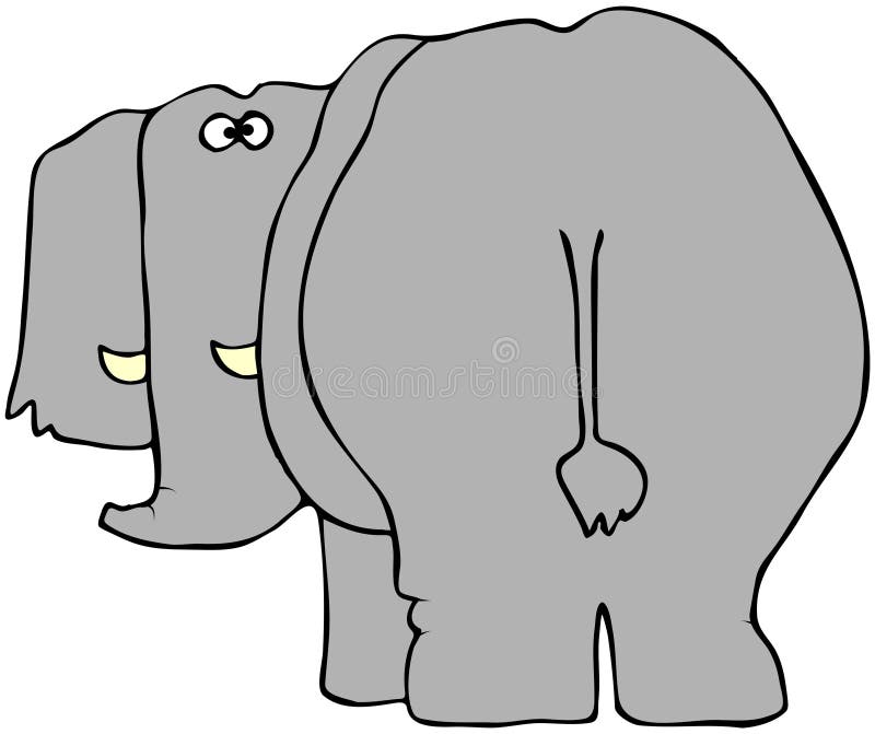 Elephant from the Rear stock illustration. Illustration of trunk - 18201073