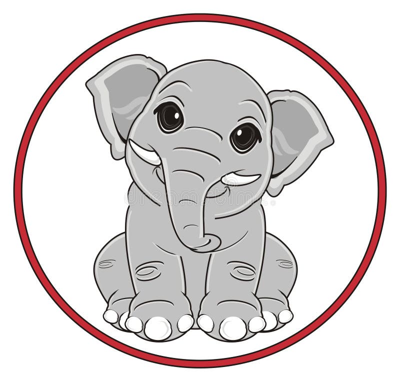 Elephant in road sign stock illustration. Illustration of middle - 85132362