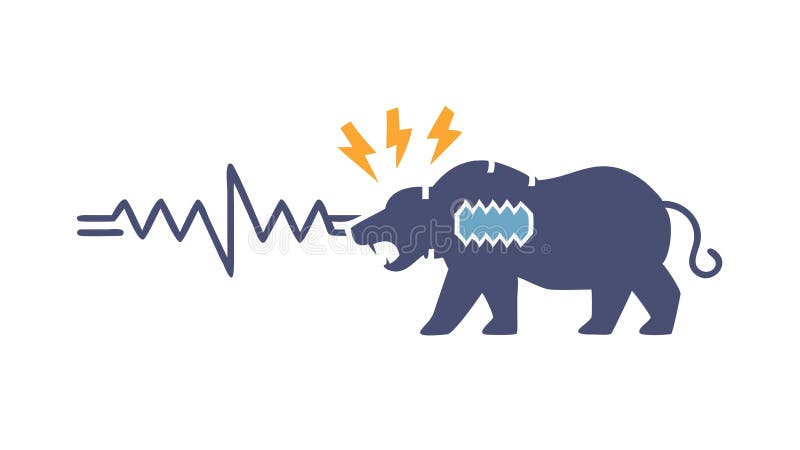Elephant Roaring with a Powerful Sound Wave Icon, Vector Design ...
