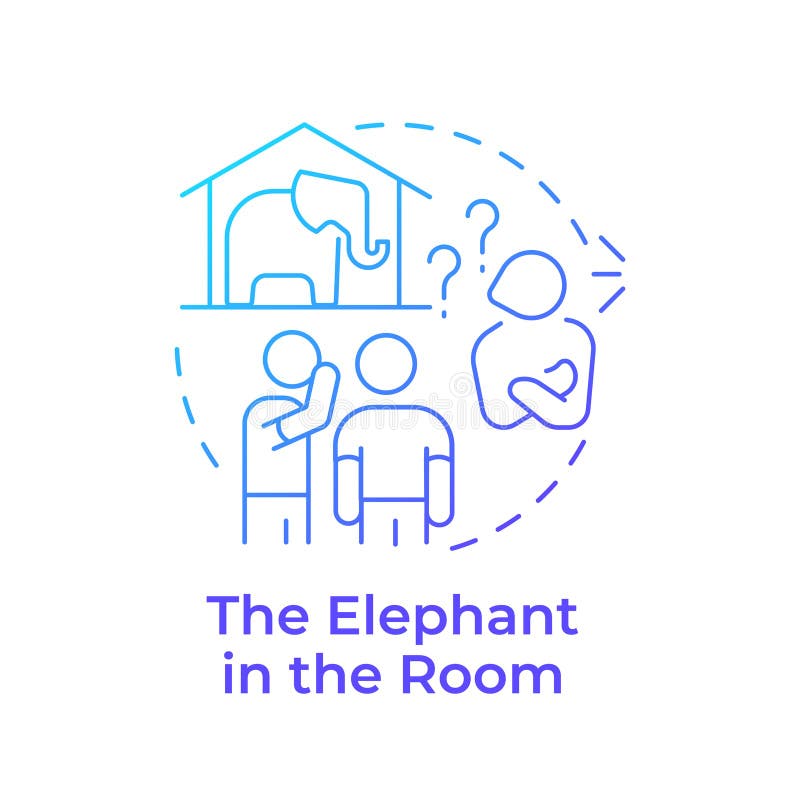 Elephant in Room Blue Gradient Concept Icon Stock Vector - Illustration ...