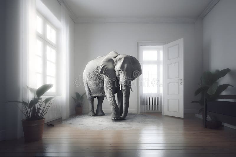 Elephant in the Room, Neural Network Generated Photorealistic Image ...