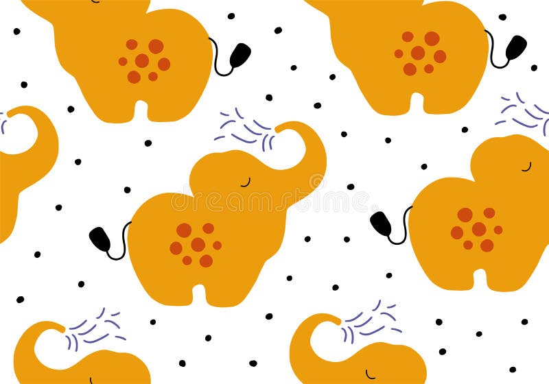Elephant seamless pattern stock illustration. Illustration of fabric ...