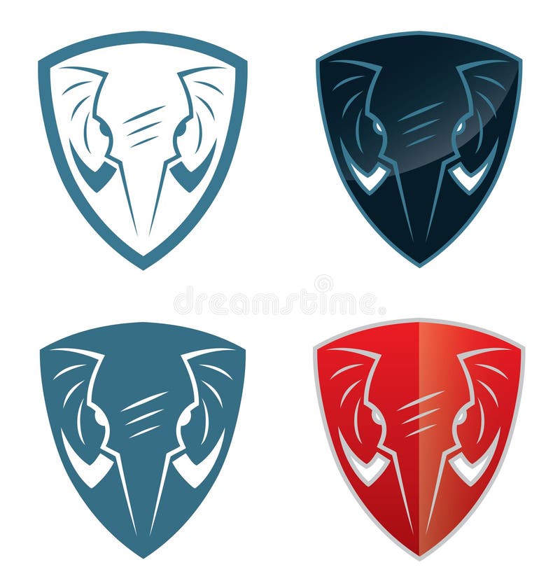 Elephant shield stock vector. Illustration of powerful - 29491447