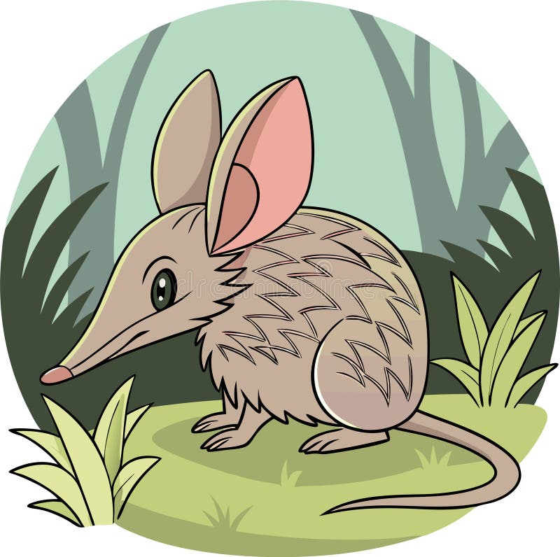 Elephant Shrew, Full Body Realistic Image Stock Illustration ...