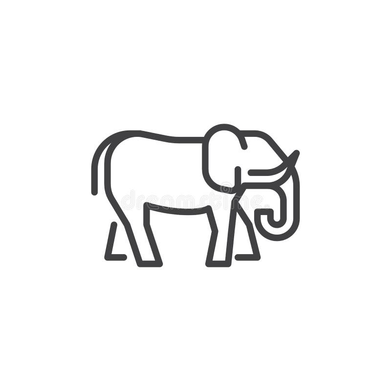 Elephant Side View Line Icon Stock Vector - Illustration of logo, pixel ...