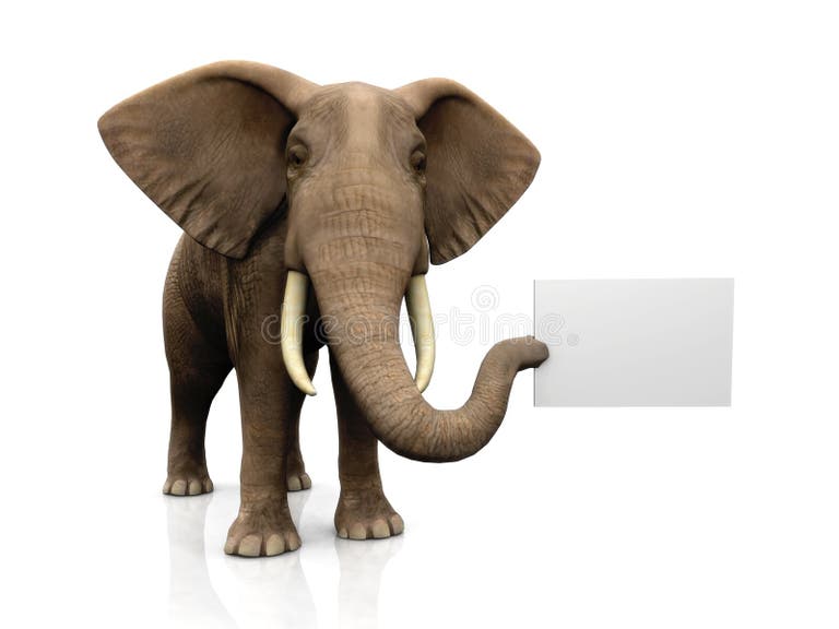 Elephant with sign stock illustration. Illustration of holding - 8070108