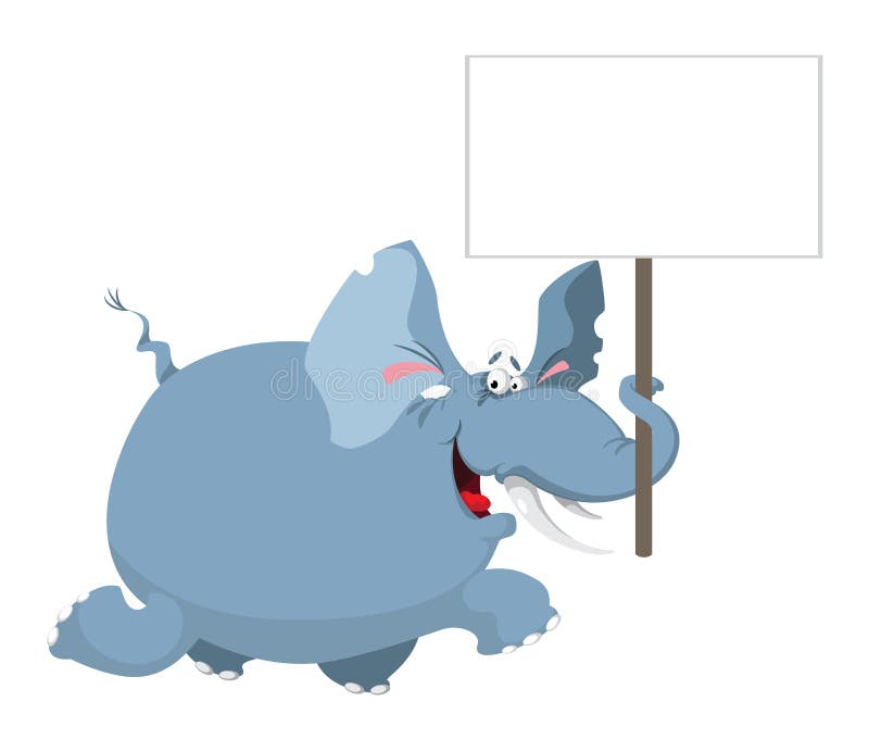 Elephant with a sign stock vector. Illustration of animal - 33236865