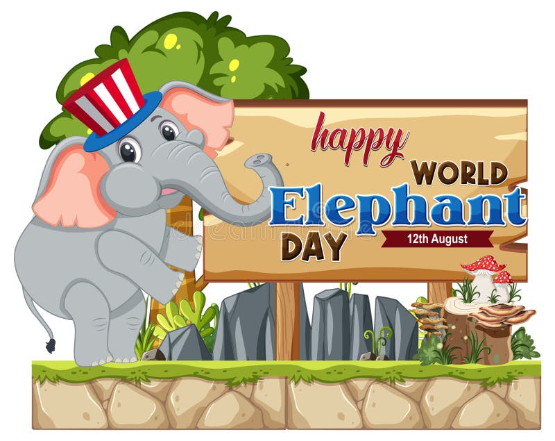 Elephant with signboard stock vector. Illustration of animal - 318161216