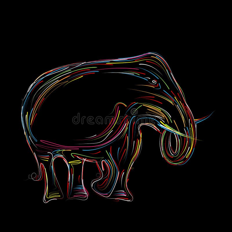 Elephant sketch stock vector. Illustration of nature - 190075013