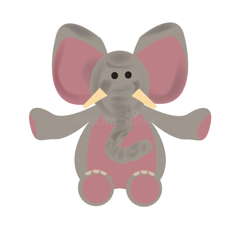 Elephant Soft Toy. Vector Illustration Decorative Design Stock Vector ...