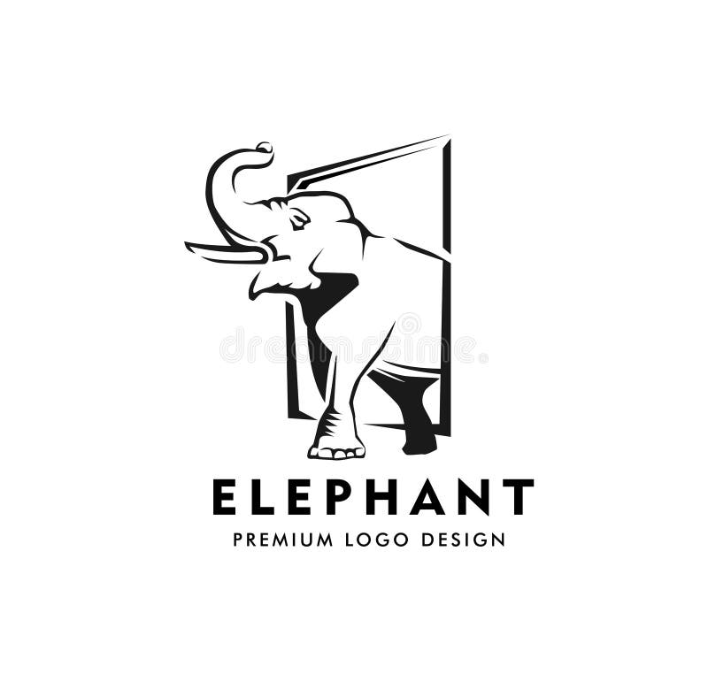 Elephant Square Shape Logo Abstract Vector. Animal Stock Illustration ...