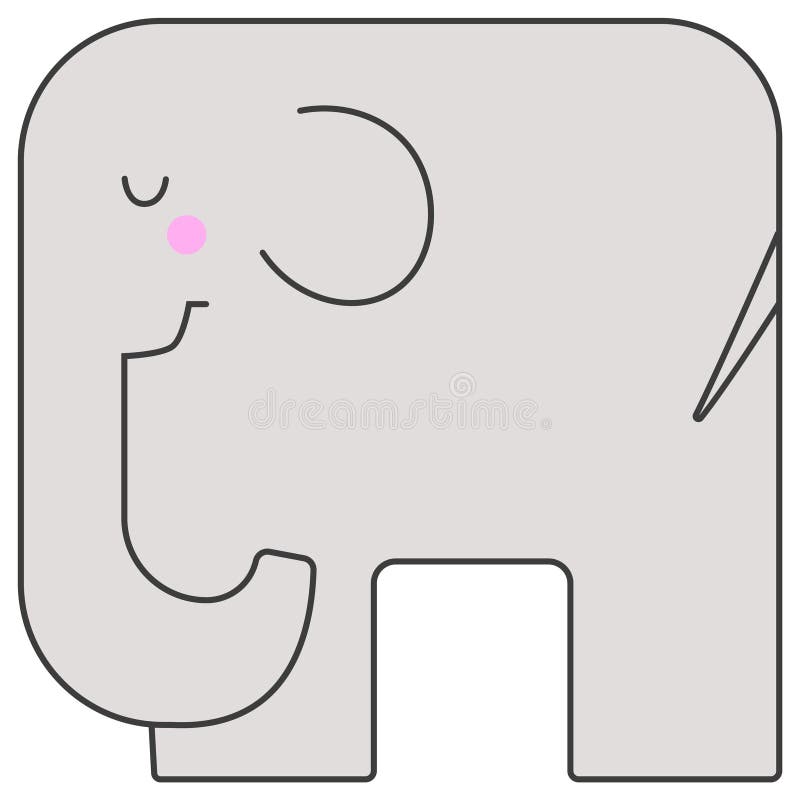 Elephant Square Shape Logo Abstract Vector. Animal Stock Illustration ...