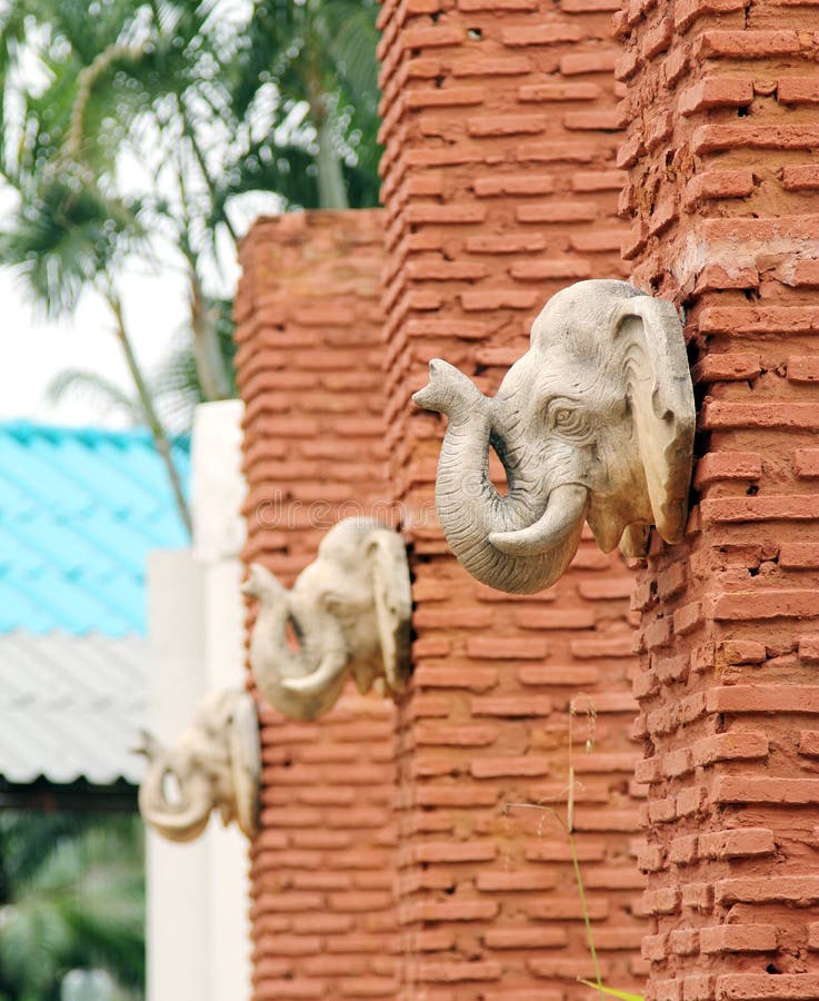 Elephant stone statue stock image. Image of outdoor, pillar - 25118539