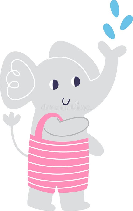 Elephant in Swimsuit stock vector. Illustration of design - 325383092