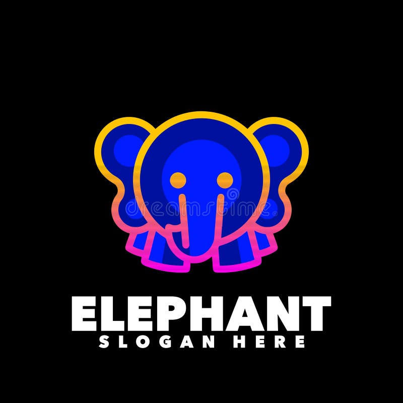 Elephant Symbol Gradient Modern Logo Stock Vector - Illustration of ...