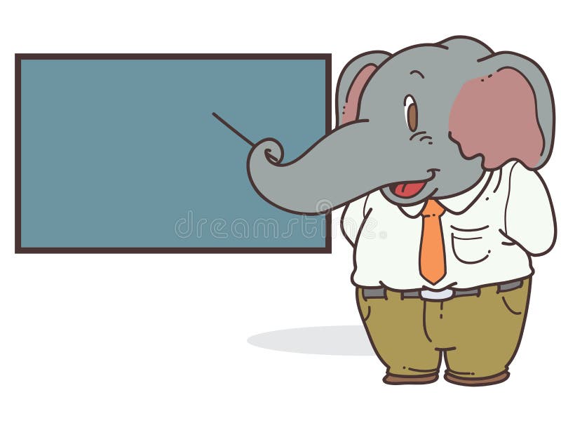 Elephant teacher stock vector. Illustration of tech, smart - 74756066