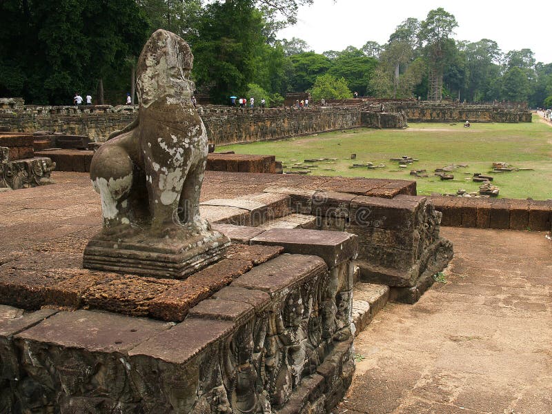 Elephant Terrace, Angkor Thom, Siem Reap Stock Photo - Image of ...
