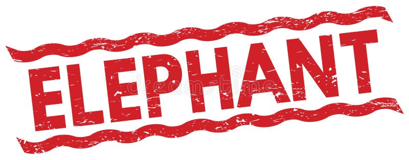 ELEPHANT Text on Red Lines Stamp Sign Stock Illustration - Illustration ...