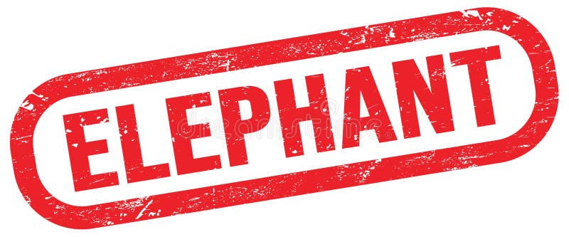 ELEPHANT, Text Written on Red Stamp Sign Stock Illustration ...