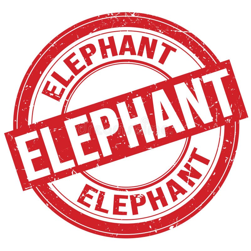 ELEPHANT Text Written on Red Round Stamp Sign Stock Illustration ...