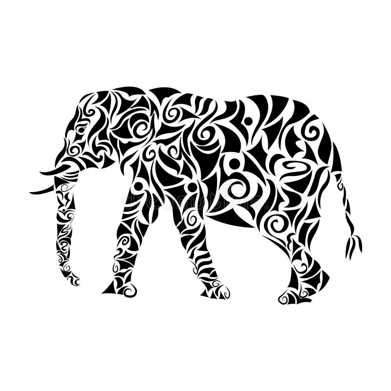 Elephant in Tribal Style - Vector Illustration Stock Vector ...