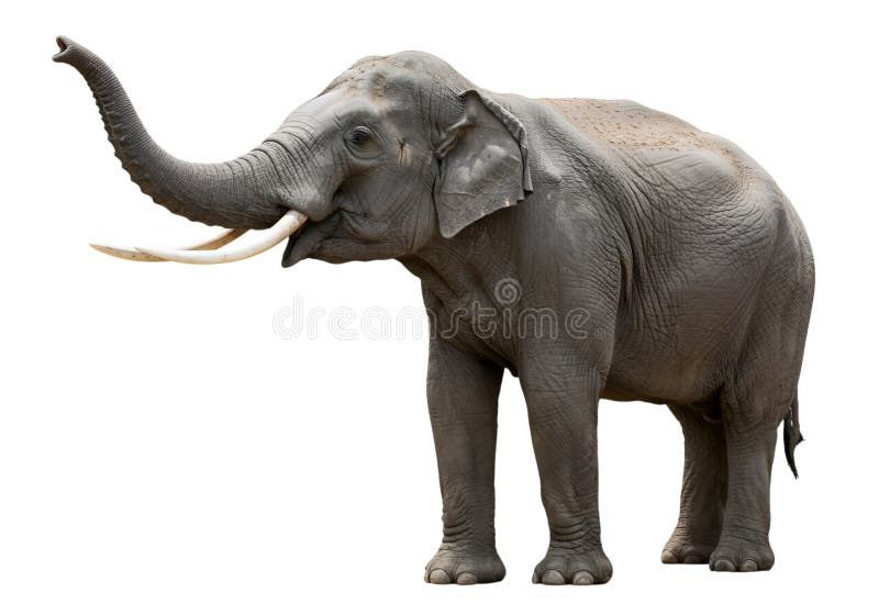 Majestic Asian Elephant with Raised Trunk Wildlife Photography Image ...