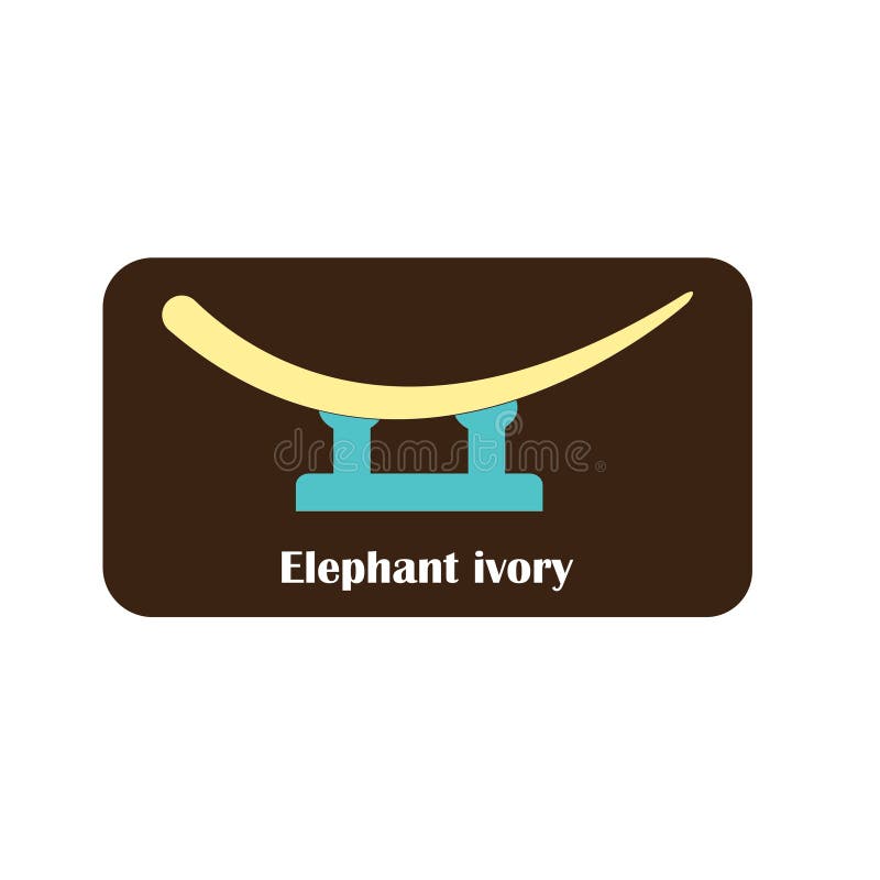 Elephant tusk icon stock vector. Illustration of archaeology - 283030563