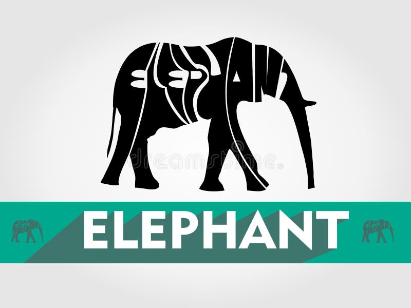 Elephant Typography, Vector Elephant Typography Stock Illustration ...