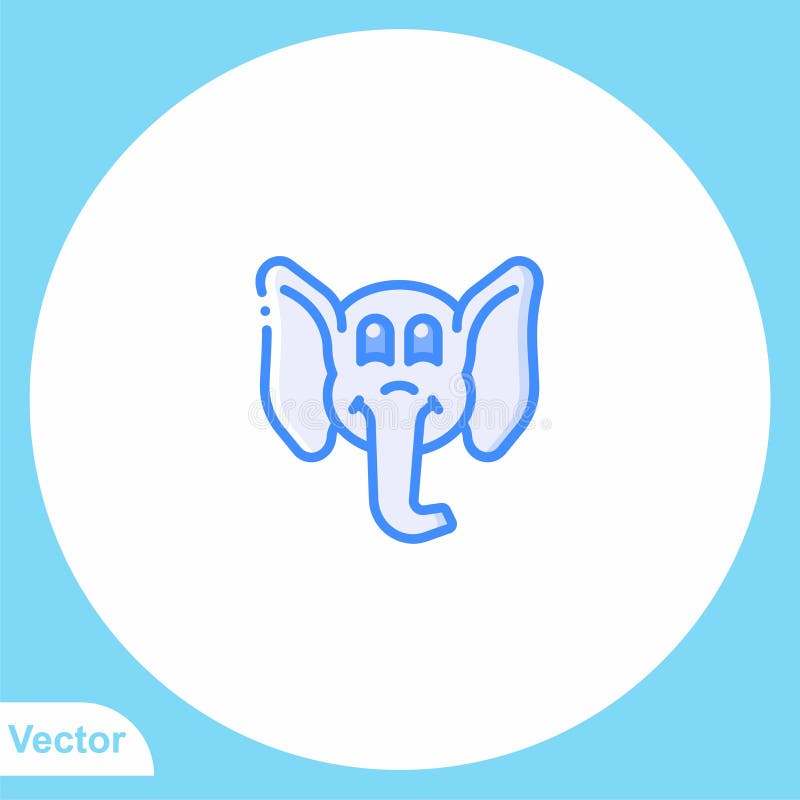 Elephant Vector Icon Sign Symbol Stock Vector - Illustration of cute ...