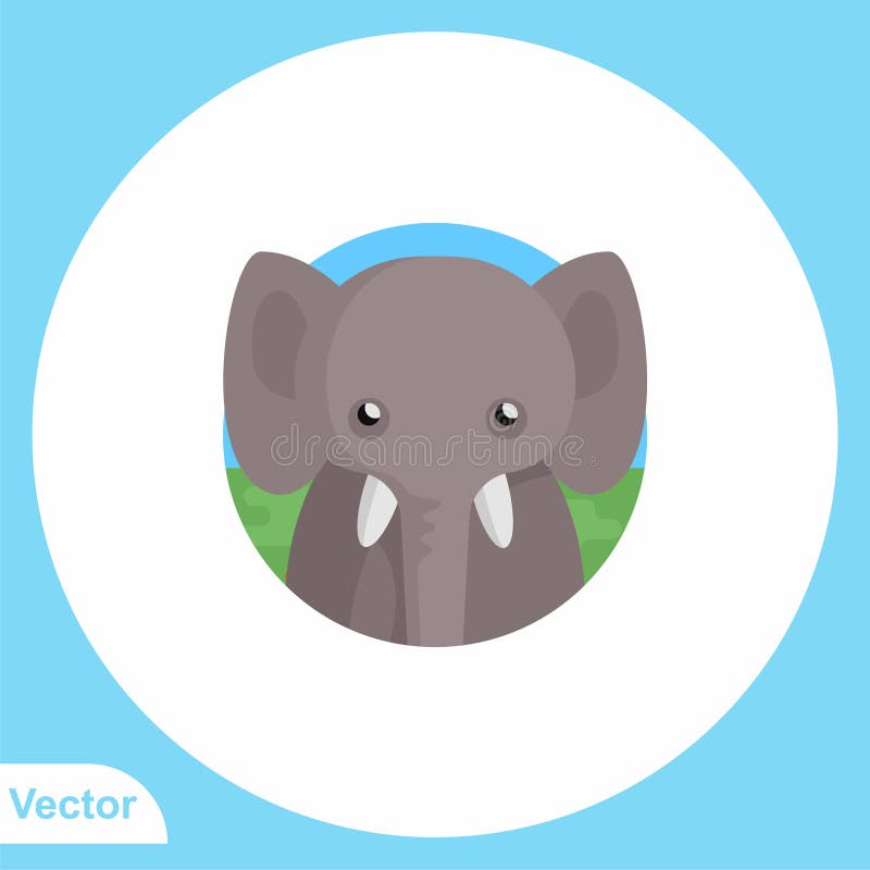 Elephant Vector Icon Sign Symbol Stock Vector - Illustration of nature ...
