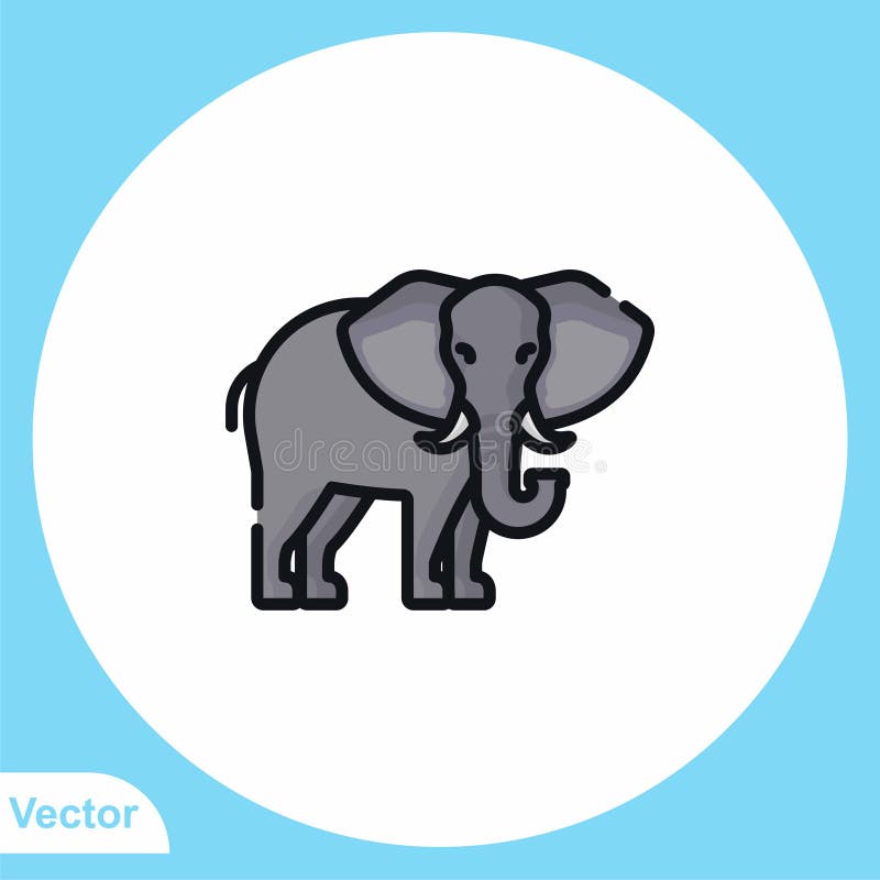 Elephant Vector Icon Sign Symbol Stock Illustration - Illustration of ...