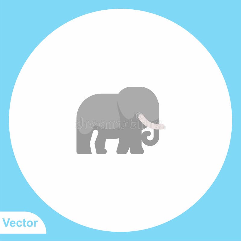 Elephant Vector Icon Sign Symbol Stock Vector - Illustration of africa ...