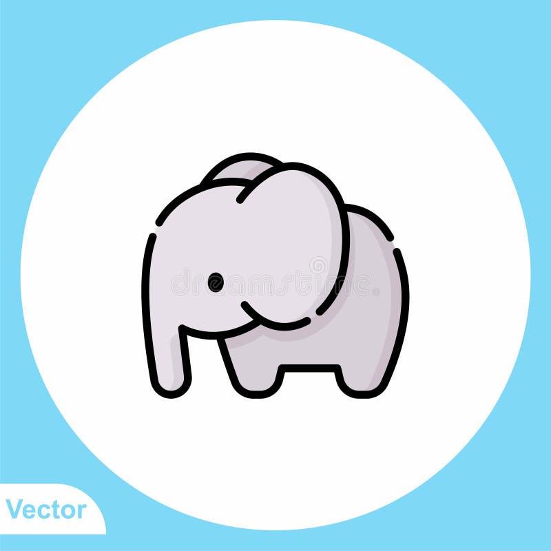 Elephant Vector Icon Sign Symbol Stock Vector - Illustration of ...