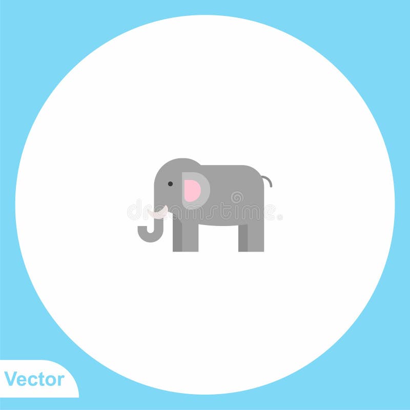 Elephant Vector Icon Sign Symbol Stock Illustration - Illustration of ...
