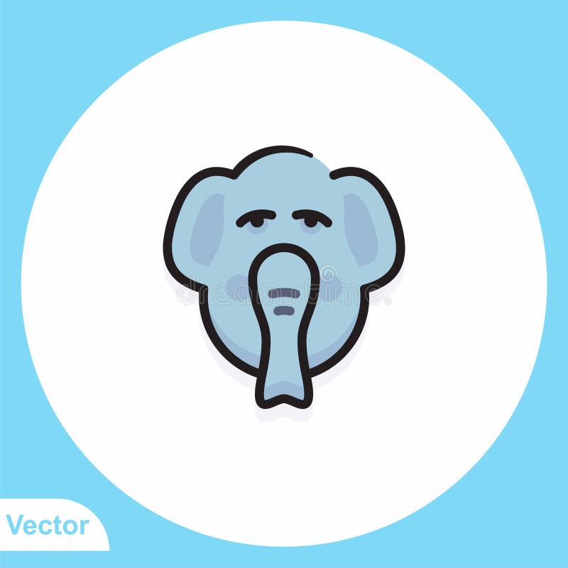 Elephant Vector Icon Sign Symbol Stock Illustration - Illustration of ...