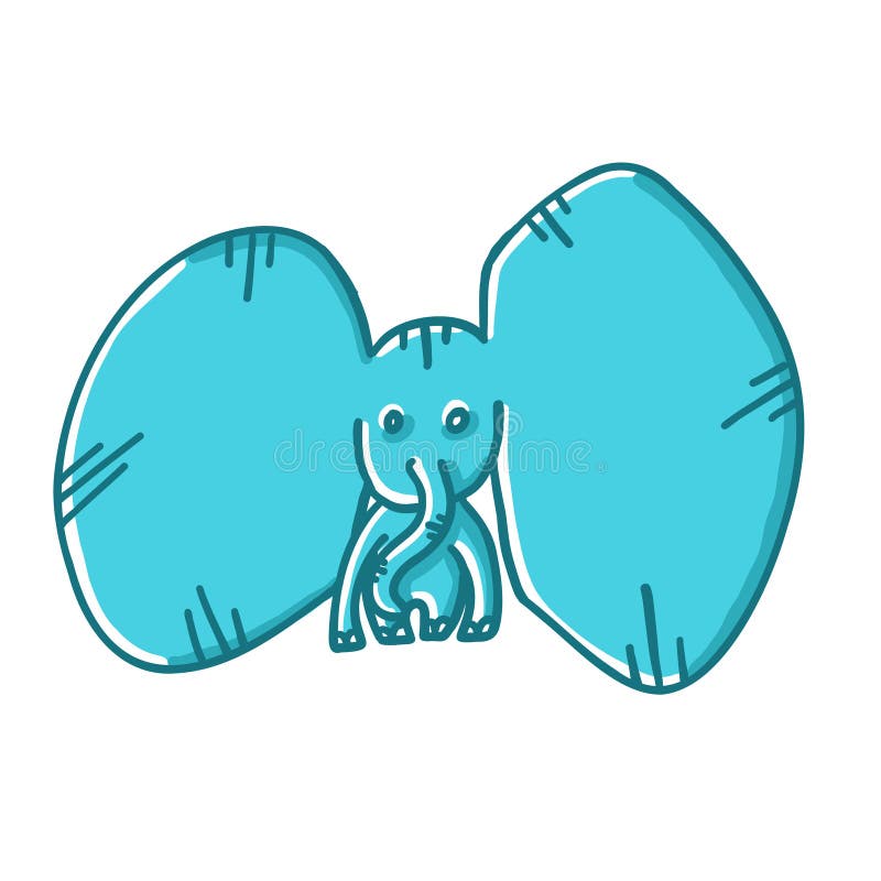 Elephant in Cartoon Flat Style Stock Vector - Illustration of mascot ...