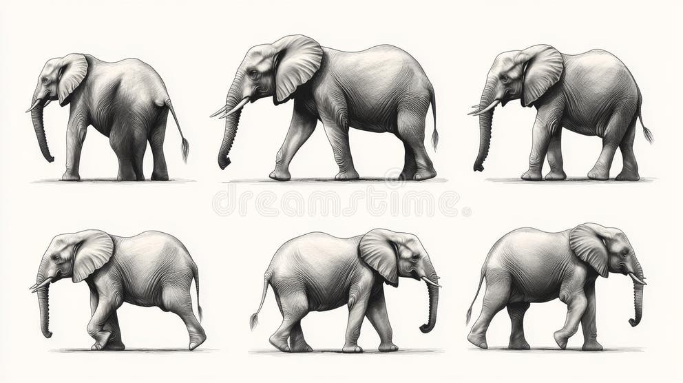 Multiple Elephant Stock Illustrations – 206 Multiple Elephant Stock ...