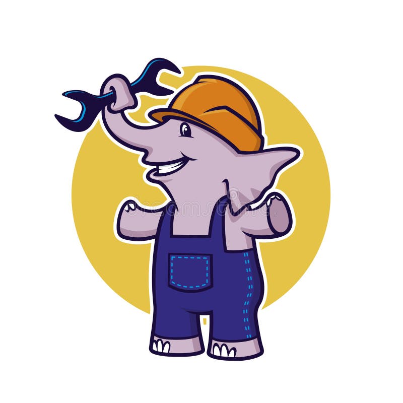 Elephant Engineer. Animals and Profession ABC. Alphabet E Stock ...