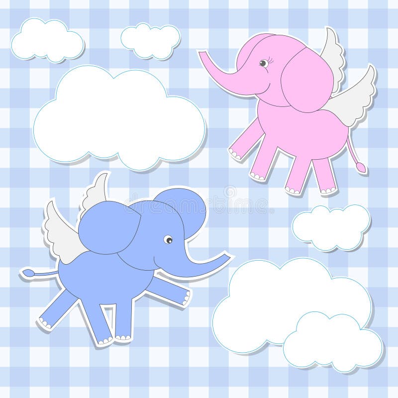 Elephants angels stock vector. Illustration of party - 23029156