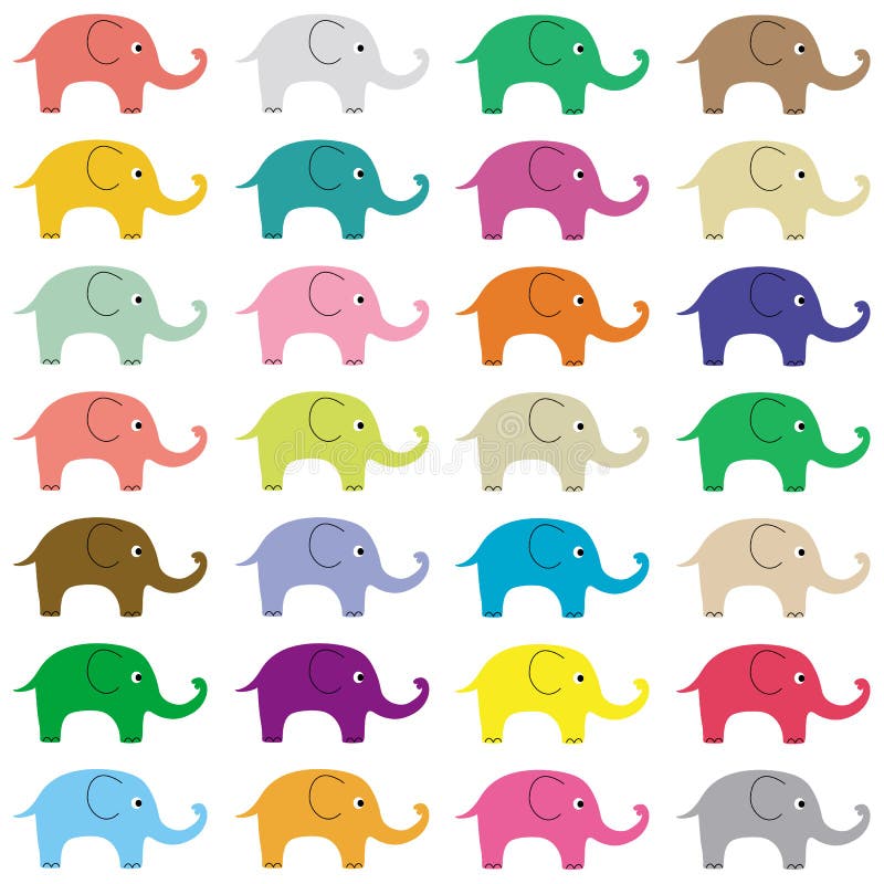 Coloured elephants stock vector. Illustration of stylised - 37808486