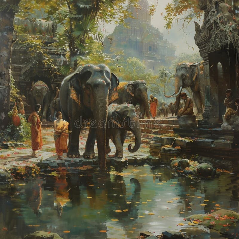 Elephants and Humans in Harmony, a Heartwarming Scene of Coexistence ...