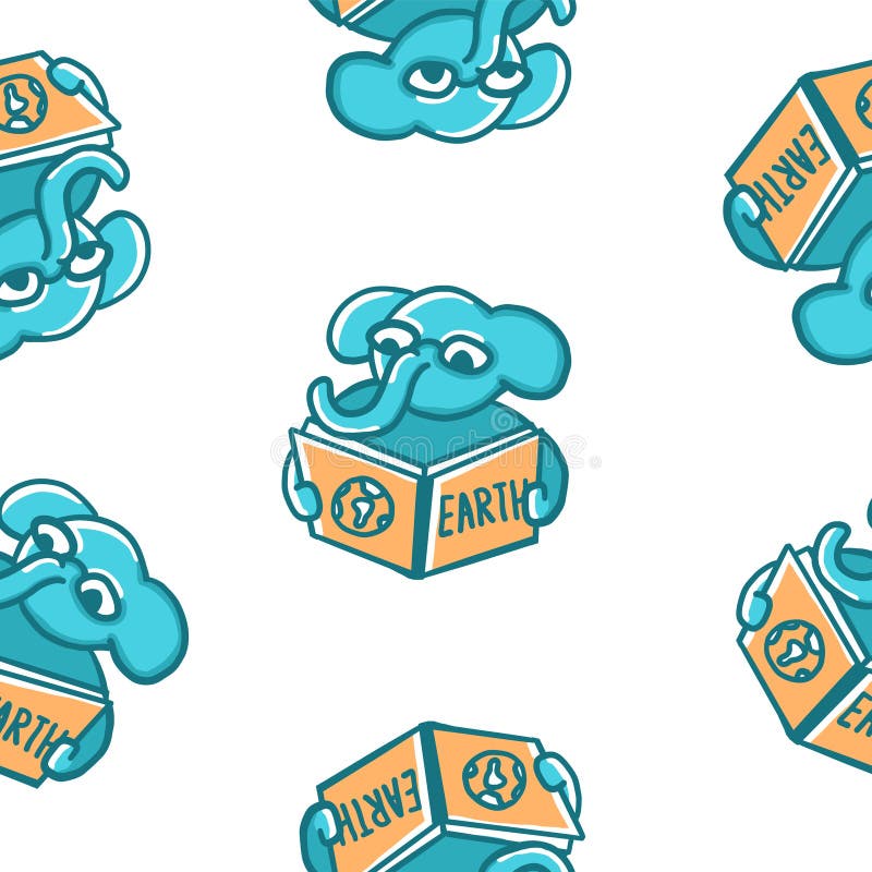 Elephants Set with Different Faces in Cartoon Flat Style Stock Vector ...