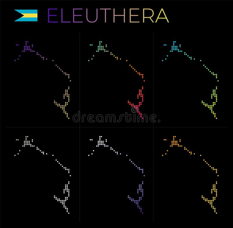 Eleuthera dotted map set. stock vector. Illustration of border - 240885503