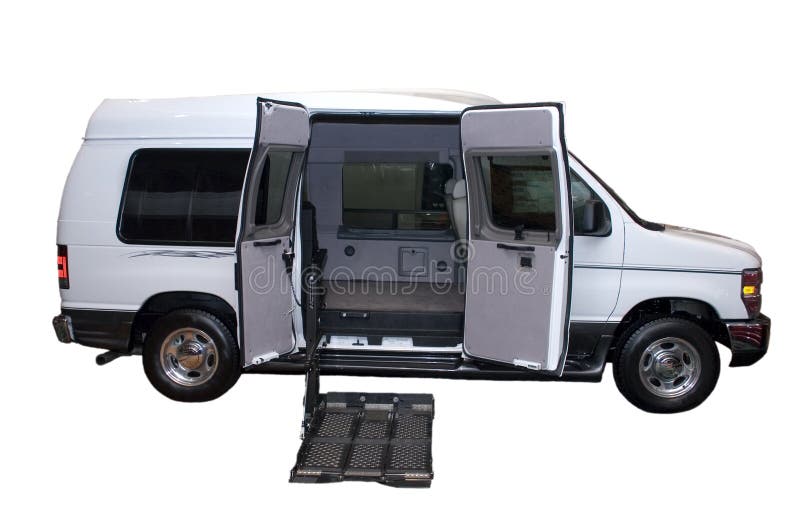 Elevación De Sillón De Ruedas De Step Van Handicap Aislada Foto de ...