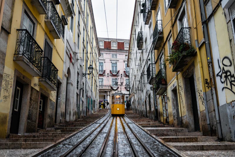 Elevador Da Bica I Lissabon Redaktionell Arkivfoto - Bild av mark ...