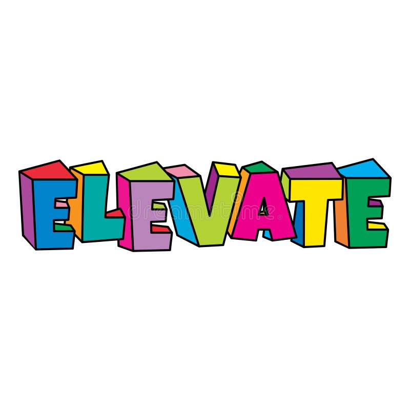 Elevate Colorful Text Playful Design Vector Illustration Stock Vector ...